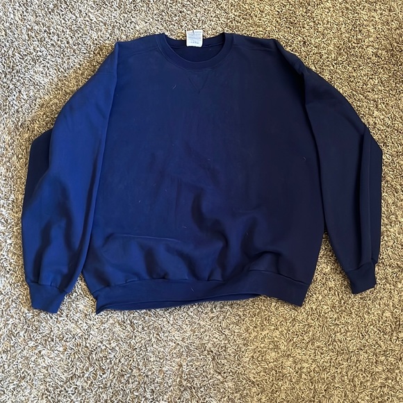 Jerzees | Sweaters | Vintage Navy Blue Crewneck Size Xl | Poshmark